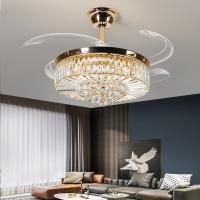 China Luxury LED Flush Mount Ceiling Fan With Light And Remote Control for sale