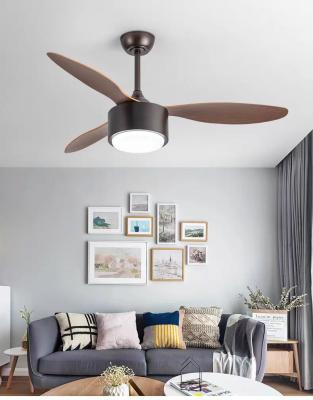 China Pop Style Solid Wood Ceiling Fan With DC Motor And LED Light for sale