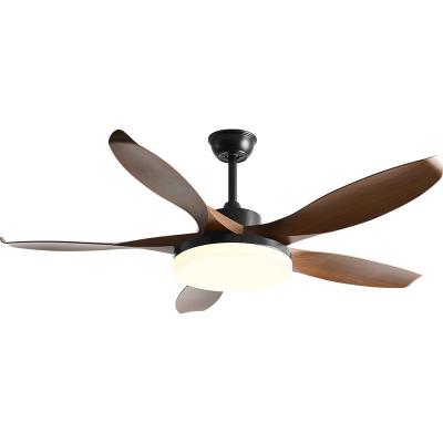 Cina Ventilatore di soffitto a lame di legno minimalista da 46 pollici 5 lame per abitazioni luminose a ventole integrato in vendita