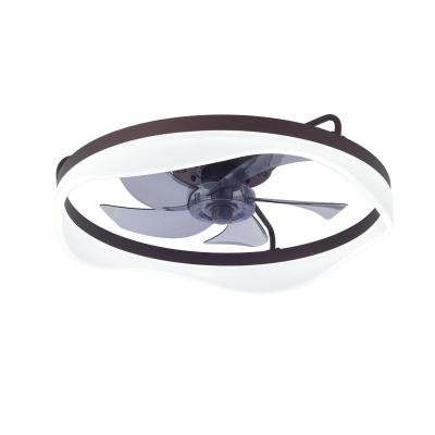 China Lámpara de ventilador de techo LED moderna para dormitorio con conversión de frecuencia silenciosa 110V-220V Regulaciones japonesas americanas Cuerpo de madera de hierro en venta