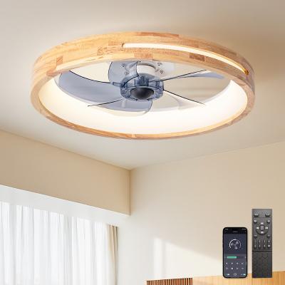 中国 20インチLEDシーリングファン 5枚木製羽根 カスタムリモコン調光 タイミング 3速 モダンリビングルーム 60W 110V 販売のため