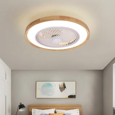 Cina Nuova camera da letto Legno LED soffitto ventilatore lampada con telecomando luminosità domestica decorativa Ventilatori soffitto ventilatore con luce in vendita