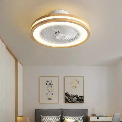 Cina Nuova camera da letto Legno LED soffitto ventilatore lampada con telecomando luminosità domestica decorativa Ventilatori soffitto ventilatore con luce in vendita