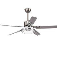 Quality Wholesale factory Wooden Ceiling Fan Light Fixtures Remote LED 52 Brushed Nickel for sale