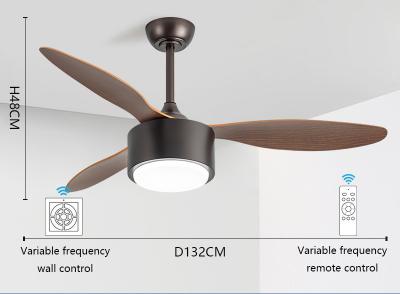 China Moderne 42/52 inch LED plafondventilator met zwak licht ijzeren lichaam en afstandsbediening voor woonkamergebruik-direct van de fabriek Te koop