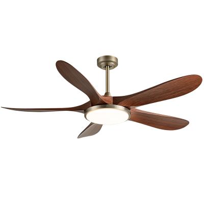 中国 56インチ モダンシーリングファン 5枚ABSブレードとアイアンランプボディ DCモーター リモコン付き リビングルーム用 販売のため