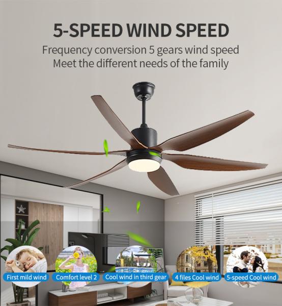 Quality Factory 66 Inch Indoor Decorative Ceiling Fan With Led Light 3 Colour Change Fan for sale
