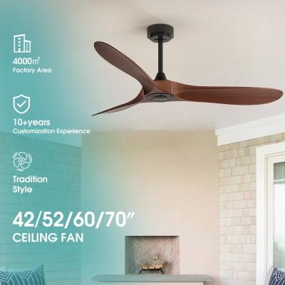 China ABS 3 Blade Model 666 42 52 60 72 Inch Remote Control Light Weight Best White Ac Dc Electric Ceiling Fan Without Light for sale