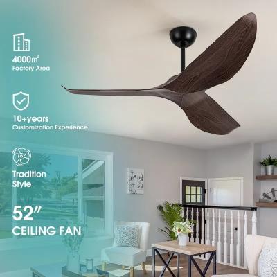 China Modern Decorative 52 Inch Black / White Ceiling Fan Without Light BLDC Motor Ceiling Fan for sale