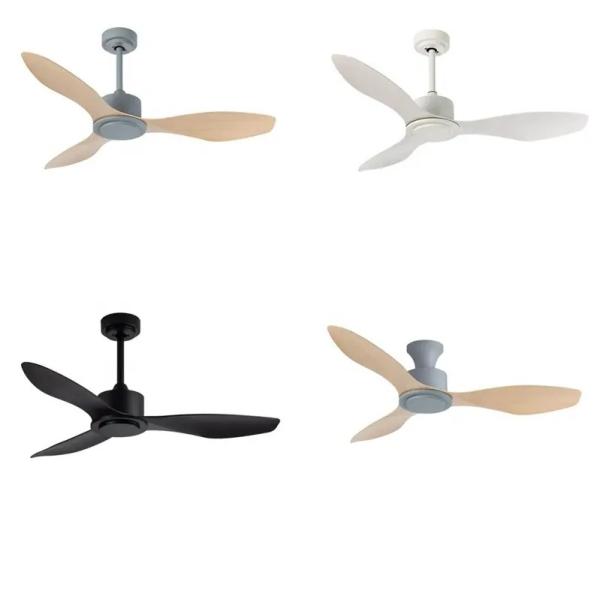 Quality Manufacturer  Interior Office Home Remote Control ABS 3 Blades White Black Modern 48 Inch Ceiling Fan for sale