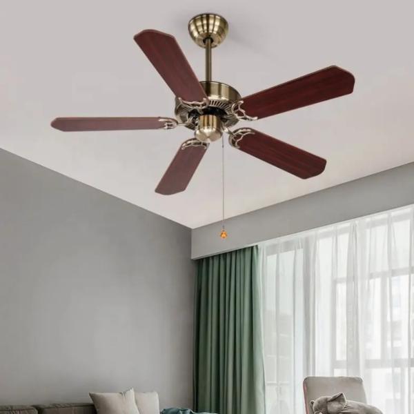 Quality Factory Decorative Lighting Ceiling Fan 5 Blades Restaurant 220V Ceiling Fan Light for sale