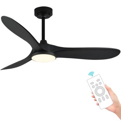 Cina HFBH Modello 666 Ventilatore di soffitto da 52 pollici con lame ABS nere a controllo remoto per la decorazione domestica per il soggiorno Materiale plastico in vendita