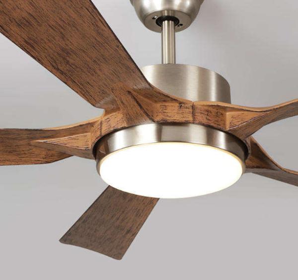 Quality Factory Minimalist 52-inch Ceiling Fan With LED Light 5 Blades Remote Control for sale