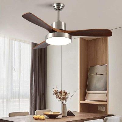 China 35 inch kleine massieve houten messen Indoor afstandsbediening Led Decoratieve ventilator met licht Te koop
