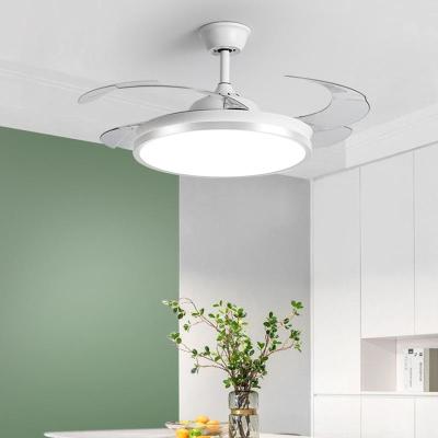 中国 寝室用 42インチ 屋内装飾ファンデリア リモコン スマート BLDC モダン LED シーリングファン ライト付き 販売のため