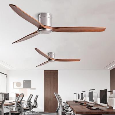 China Manufacturer Smart Ceiling Fan Flush Mount Smart Remote Control 3 Wooden Blades Ceiling Fan for sale