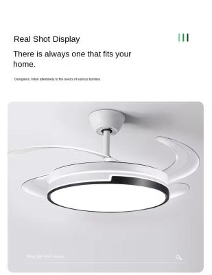 中国 工場 インテリジェント LED 天井扇風機 モダン 装飾 3 色 LED ライト スマート リモコン 目に見えない 天井扇風機 販売のため