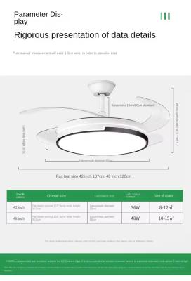 中国 工場 インテリジェント LED 天井扇風機 モダン 装飾 3 色 LED ライト スマート リモコン 目に見えない 天井扇風機 販売のため