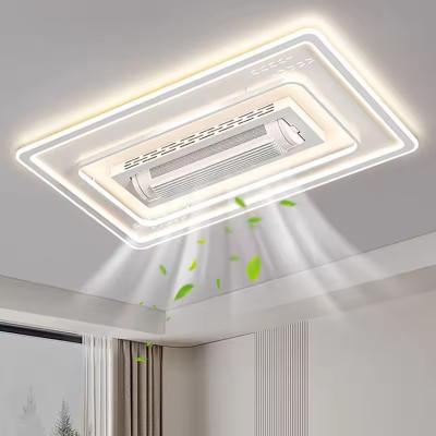 中国 現代的なブレードレスLED照明 リビング&ベッドルームのための鉄体エアコン 高静音ACモーターリモコンスイッチ 販売のため