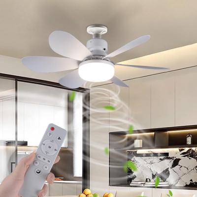 China Wholesale   Modern LED Fan Light E27 Remote Control 3 Colors Changeable Strong Wind Speed 52CM 32W AC85-265V Ceiling Fan Light for Bedroom for sale