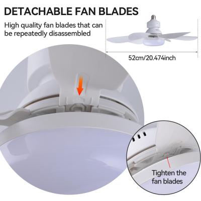 China Wholesale   Modern LED Fan Light E27 Remote Control 3 Colors Changeable Strong Wind Speed 52CM 32W AC85-265V Ceiling Fan Light for Bedroom for sale