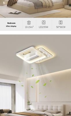 Cina Inglese Controllo vocale LED Ventilatore di soffitto Luce Soggiorno Camera da letto senza foglie Vento morbido Ventilatore invisibile Luce muto Occhio in vendita