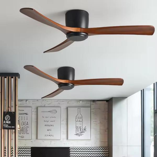 Quality Wholesale Remote or Wifi Tuya App Residential Low Profile Flush Mount Propeller for sale