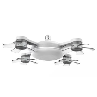 China Lámpara de ventilador con forma de abanico, luz de ventilador con control remoto, ventilador de techo con luz, luz de dron de techo E27 para el hogar en venta