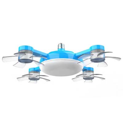 China Lámpara de ventilador con forma de abanico, luz de ventilador con control remoto, ventilador de techo con luz, luz de dron de techo E27 para el hogar en venta