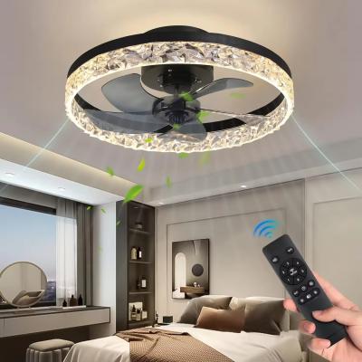 China Modern Home Intelligent Remote Control Ceiling Fan with Lamp Dimming Fan Lights for Home Living Room Bedroom LED Fan Light for sale