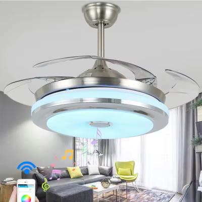 Chine Lumières de ventilateur de plafond LED couleur corps en bois avec design contemporain et 4 pales en PC à vendre