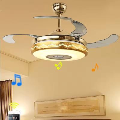 Chine Lumières de ventilateur de plafond LED en bois avec 4 lames PC de 42 pouces de diamètre et corps en bois de couleur à vendre
