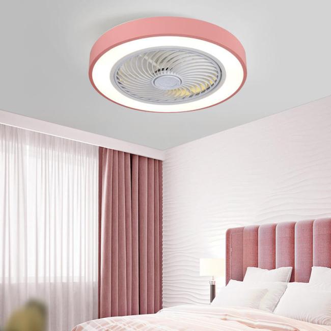 HFBH Led Ceiling Fan Modern Indoor Remote Control 3 Color Invisible Dimmable Ceiling Fan with Led Light