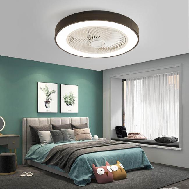 HFBH Led Ceiling Fan Modern Indoor Remote Control 3 Color Invisible Dimmable Ceiling Fan with Led Light