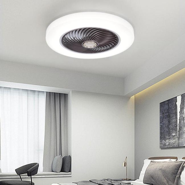 HFBH Led Ceiling Fan Modern Indoor Remote Control 3 Color Invisible Dimmable Ceiling Fan with Led Light