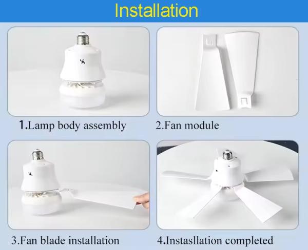 Quality wholesale Dimmable Lamp E27 Socket LED Bulb 5 Blade Fan Light Led Bulb With Fan for sale