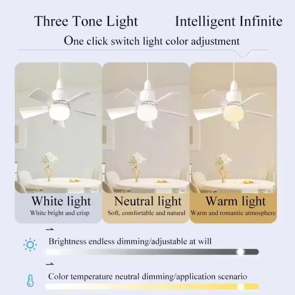 Quality wholesale Dimmable Lamp E27 Socket LED Bulb 5 Blade Fan Light Led Bulb With Fan for sale
