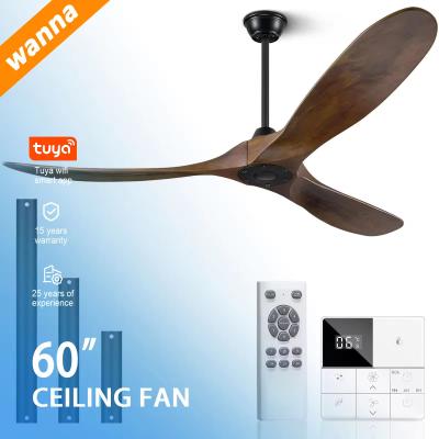 Cina Ventilatore da soffitto intelligente Tuya da 60 pollici con luce - Lampada da soffitto con ventilatore controllabile tramite APP compatibile con Alexa/Google Home in vendita