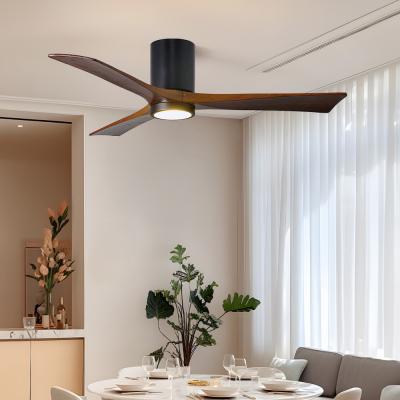 China wholedale   LED Ceiling Fan Lights factory - HFBH Model 657 Modern Design 3 Solid Wood Blades 42 52 Inches Ceiling Fan with Light for sale
