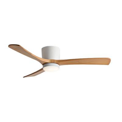 China wholedale   LED Ceiling Fan Lights factory - HFBH Model 657 Modern Design 3 Solid Wood Blades 42 52 Inches Ceiling Fan with Light for sale