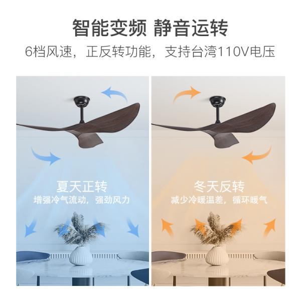 Quality Modern Decorative 52 Inch Black / White Ceiling Fan Without Light BLDC Motor for sale