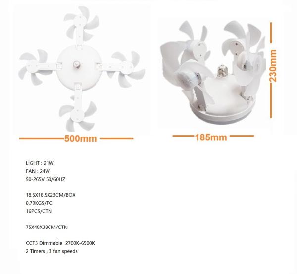 Quality Wholesale factory Intelligent Remote Control ABS Blade Ceiling Fan Foldable for sale