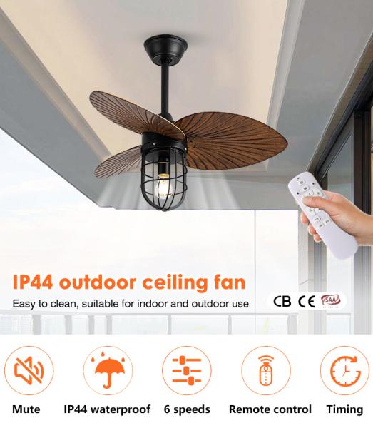 Quality Wholesale factory Custom Dining Room Ceiling Fans Remote Control ABS Retro Smart for sale