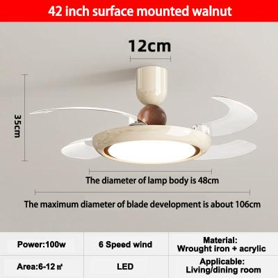 China Manufacturer 42 Inch Smart Luxury Indoor Fan Light  , Modern Living Room Ceiling Fans With Bright Lights for sale