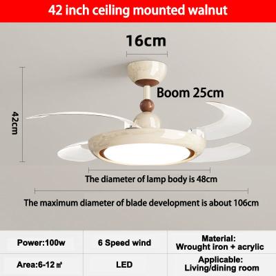 China Manufacturer 42 Inch Smart Luxury Indoor Fan Light  , Modern Living Room Ceiling Fans With Bright Lights for sale