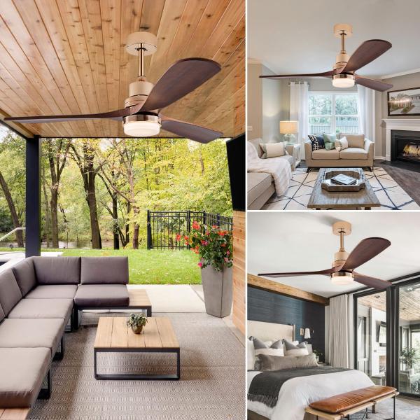 Quality Wholesale factory Solid Wood Leaf Ceiling Fan Remote Control Ceiling Fan With for sale