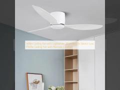 Ventilador de techo HFBH con luz blanca, 36 pulgadas, motor de CC, ventilador de techo de perfil bajo con control remoto