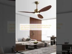 工場52インチ北欧6速シーリングファン、ライト付き、寝室とリビングルーム用リモコン付き電動ファン
