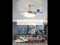 modern led ceiling fan light for home and restaurant bluetooth mute simple invisible iron chandelier
