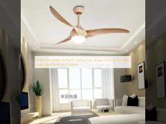 Ventilador de Teto Inteligente HFBH Propeller de 52 Polegadas com Luz e Controle Remoto